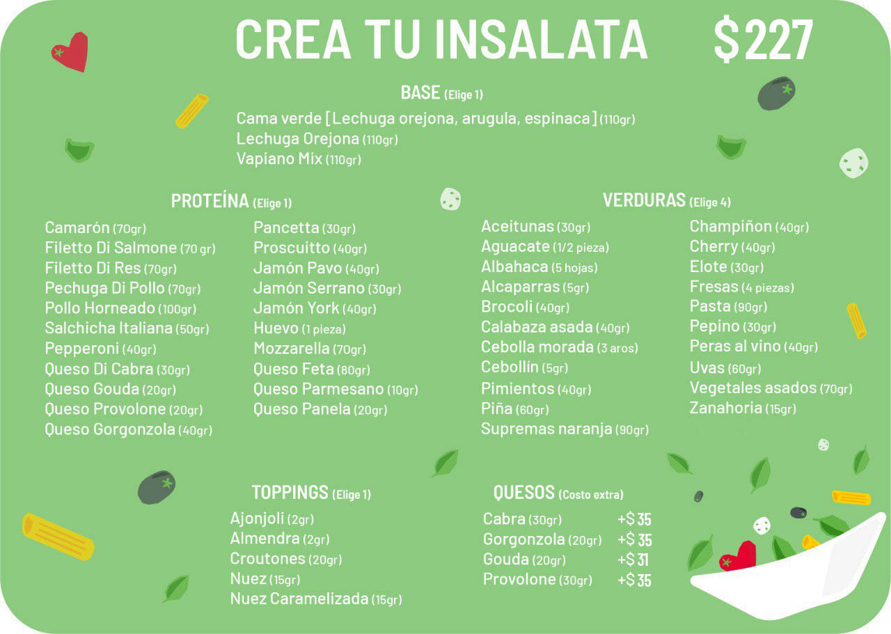 Menu Vapiano